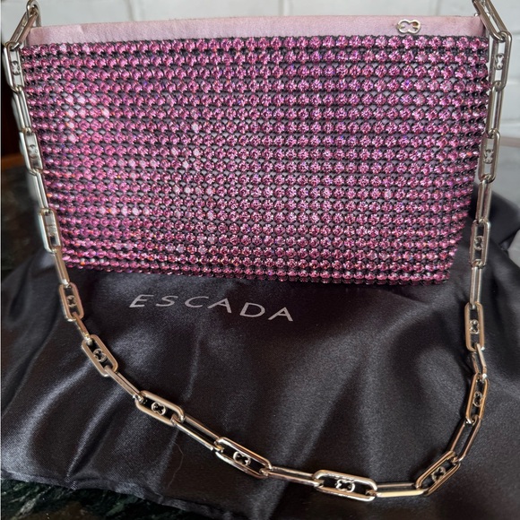 Escada | Bags | Escada Swarovski Crystal Pink Chain Bag | Poshmark